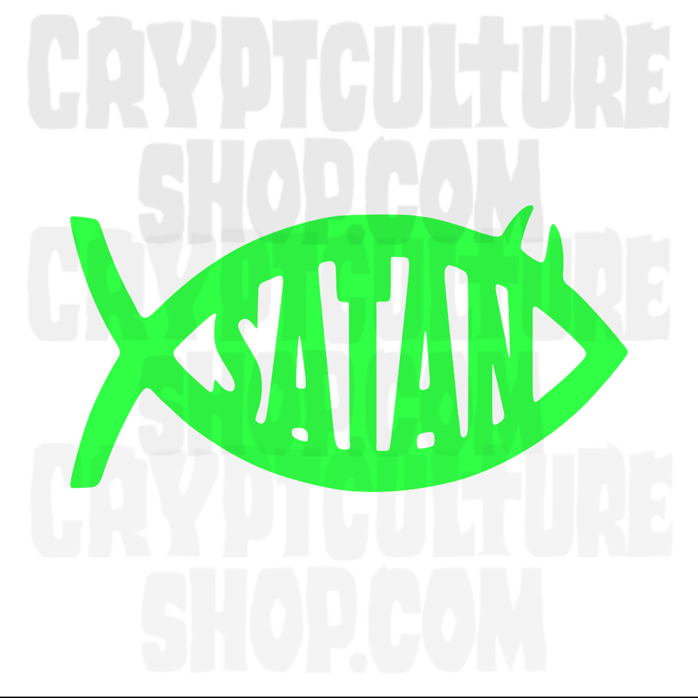 Satan! Satan Fish Vinyl Decal – Crypt Culture