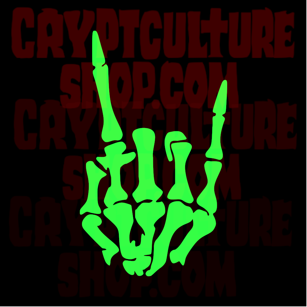 Horror Skeleton Rock Horns Vinyl Decal – Crypt Culture